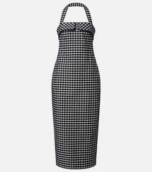 Posse Chiara Gingham Midi Dress - Black