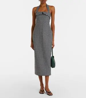 Posse Chiara Gingham Midi Dress - Black