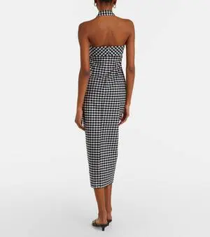 Posse Chiara Gingham Midi Dress - Black