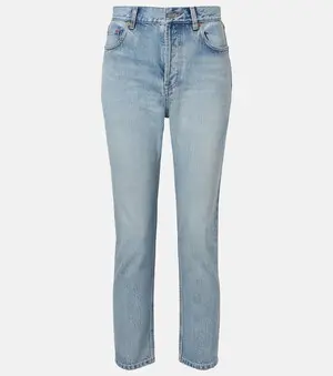 Saint Laurent 90s Cropped Slim Jeans - Blue