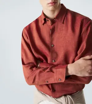 Brioni Linen Shirt - Orange