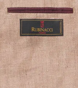 Rubinacci Herringbone Linen And Wool Blazer - Beige
