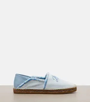 JIMMY CHOO Avi Embroidered Canvas Espadrilles - Blue
