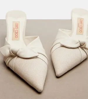 JIMMY CHOO Livi Bow-detail Mules - White