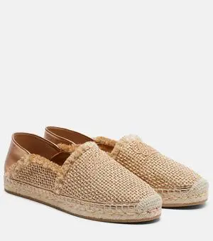 JIMMY CHOO Avi Woven Espadrilles - Gold