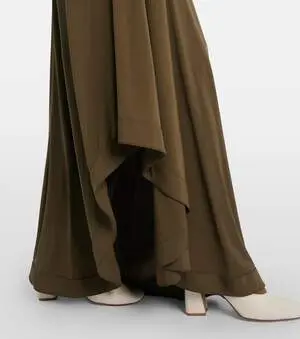 Bottega Veneta Gathered Crêpe Jersey Maxi Dress - Green