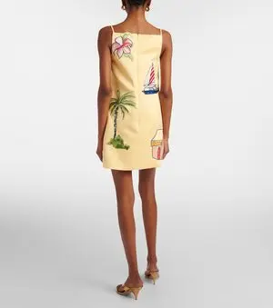 LEO LIN Leia Beaded Appliqué Minidress - Yellow