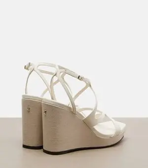 JIMMY CHOO Ayla Leather Wedge Sandals