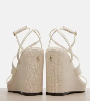 JIMMY CHOO Ayla Leather Wedge Sandals