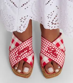 JIMMY CHOO Aciel Checked Espadrille Sandals