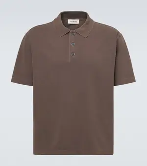FRAME Cotton Piqué Polo Shirt - Brown