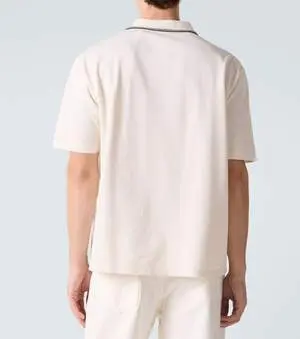 FRAME Cotton Piqué Polo Shirt - White