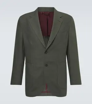 Rubinacci Single-breasted Linen Blazer - Green