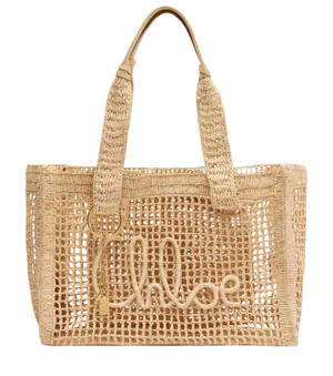 Chloé East-west Raffia Tote Bag - Beige
