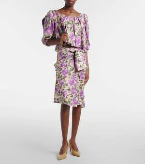 Chloé Printed Silk Top - Yellow