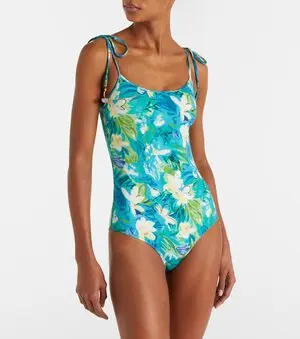 Chloé Floral One-piece Swimsuit - Blue