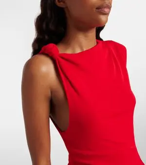 GANNI Draped Asymmetric Midi Dress