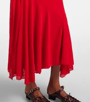 GANNI Draped Asymmetric Midi Dress