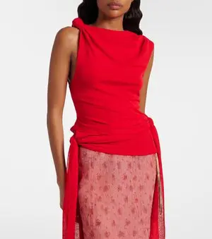 GANNI Asymmetric Top - Red