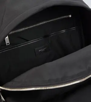 Saint Laurent City Leather-trimmed Canvas Backpack