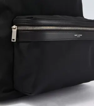 Saint Laurent City Leather-trimmed Canvas Backpack