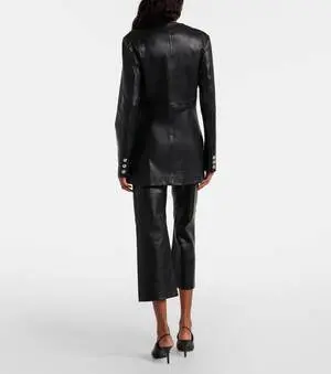 Nour Hammour Leather Cropped Slim Pants