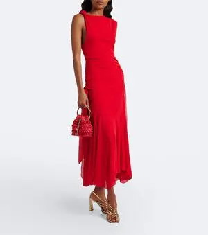 JIMMY CHOO Raffia Bucket Bag - Red