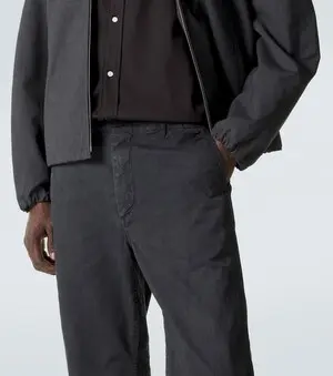Auralee Cotton Straight Chinos - Black