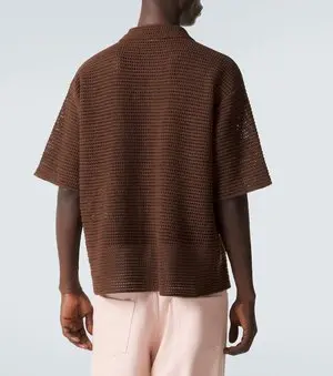 Auralee Cotton And Silk Polo Shirt - Brown