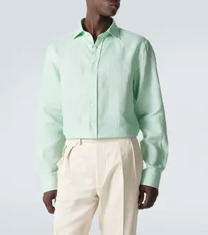 Ralph Lauren Purple Label Checked Linen Shirt