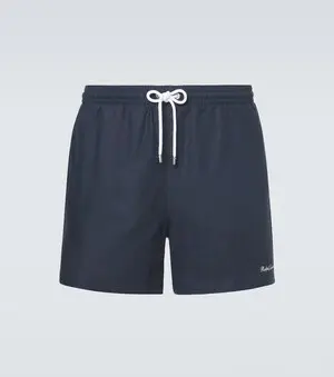 Ralph Lauren Purple Label Amalfi Linen Swim Trunks - Blue