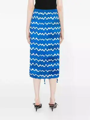 JNBY Pleated Fringe Skirt - Blue