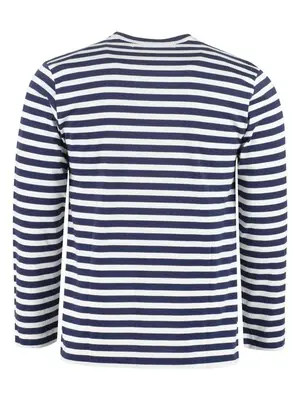 Play Comme Des Garcon Striped Cotton T-shirt - Blue