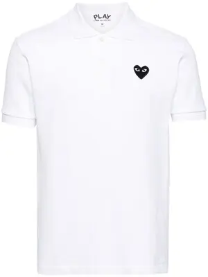 Play Comme Des Garcon Cotton Polo Shirt - White