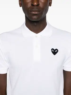 Play Comme Des Garcon Cotton Polo Shirt - White