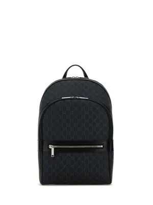 Gucci Gg Monogram Backpack - Black