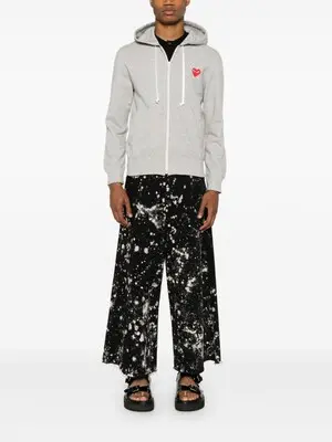 Play Comme Des Garcon Cotton Zipped Hoodie - Grey
