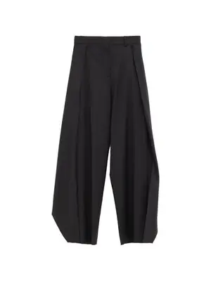 Loewe Wool Wide-leg Trousers - Black