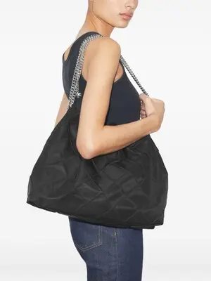 Tory Burch Fleming Nylon Hobo Bag - Black
