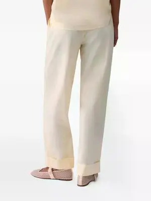 Liu Jo High-rise Cotton Trousers With Belt - Yellow
