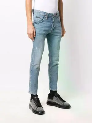 Philipp Plein Embroidered Logo Slim-fit Jeans