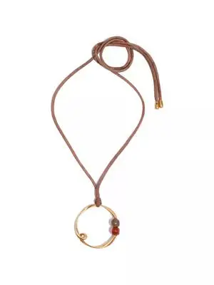 Bimba Y Lola Beaded Circle-pendant Necklace - Gold