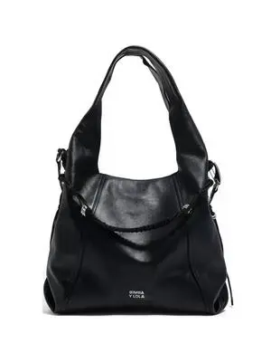 Bimba Y Lola Braided Leather Shoulder Bag - Black