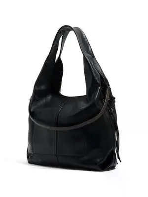 Bimba Y Lola Braided Leather Shoulder Bag - Black