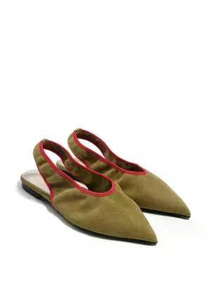 Bimba Y Lola Pointed Leather Flat Pumps