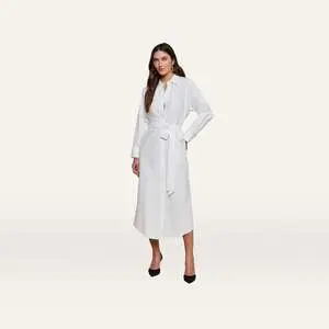 L'Agence Ridley Shirt Dress - White