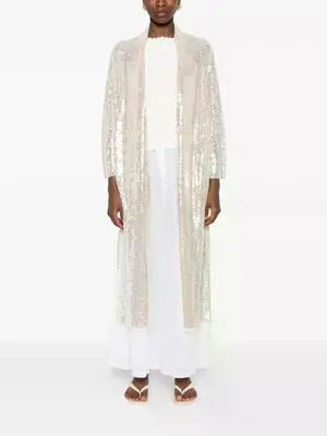 FORTE_FORTE Sequin-embellished Overcoat