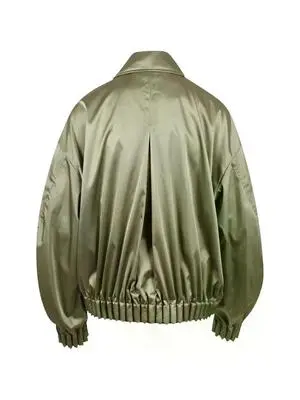 RAXXY Gathered-detail Zip Jacket - Green