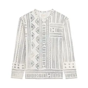 Aimé Leon Dore Long-sleeve Mesh Tapestry T-shirt - Cream