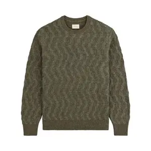 Aimé Leon Dore Linen Blend Cable Knit Sweater - Green